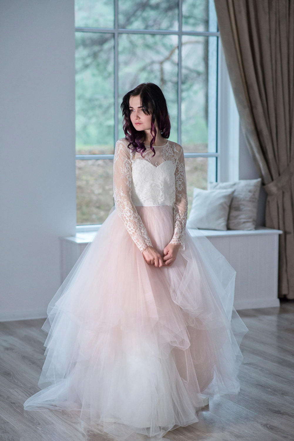 READY TO SHIP: tulle wedding skirt / bridal tulle skirt / blush bridal ...