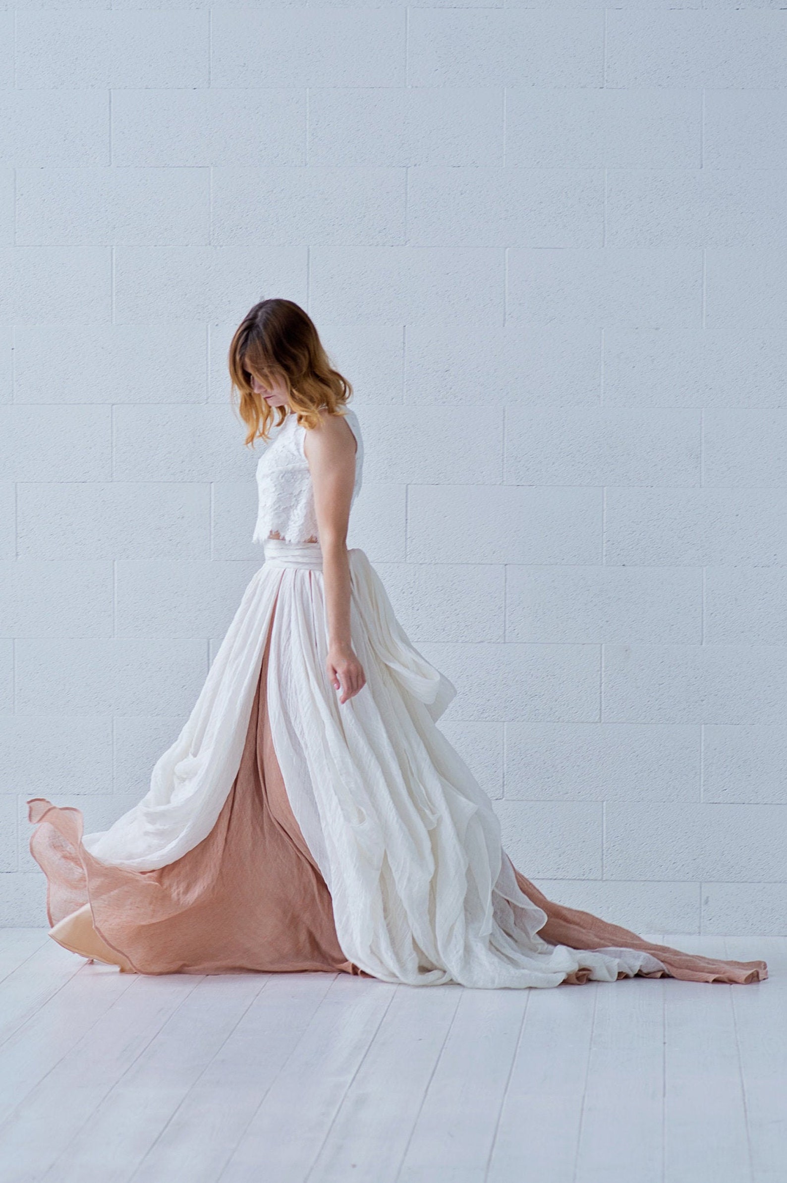 Brianna - Bohemian Bridal Skirt / Linen Wedding Skirt / Boho Bride ...