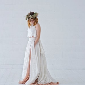 Brianna - Bohemian Bridal Skirt / Linen Wedding Skirt / Boho Bride ...