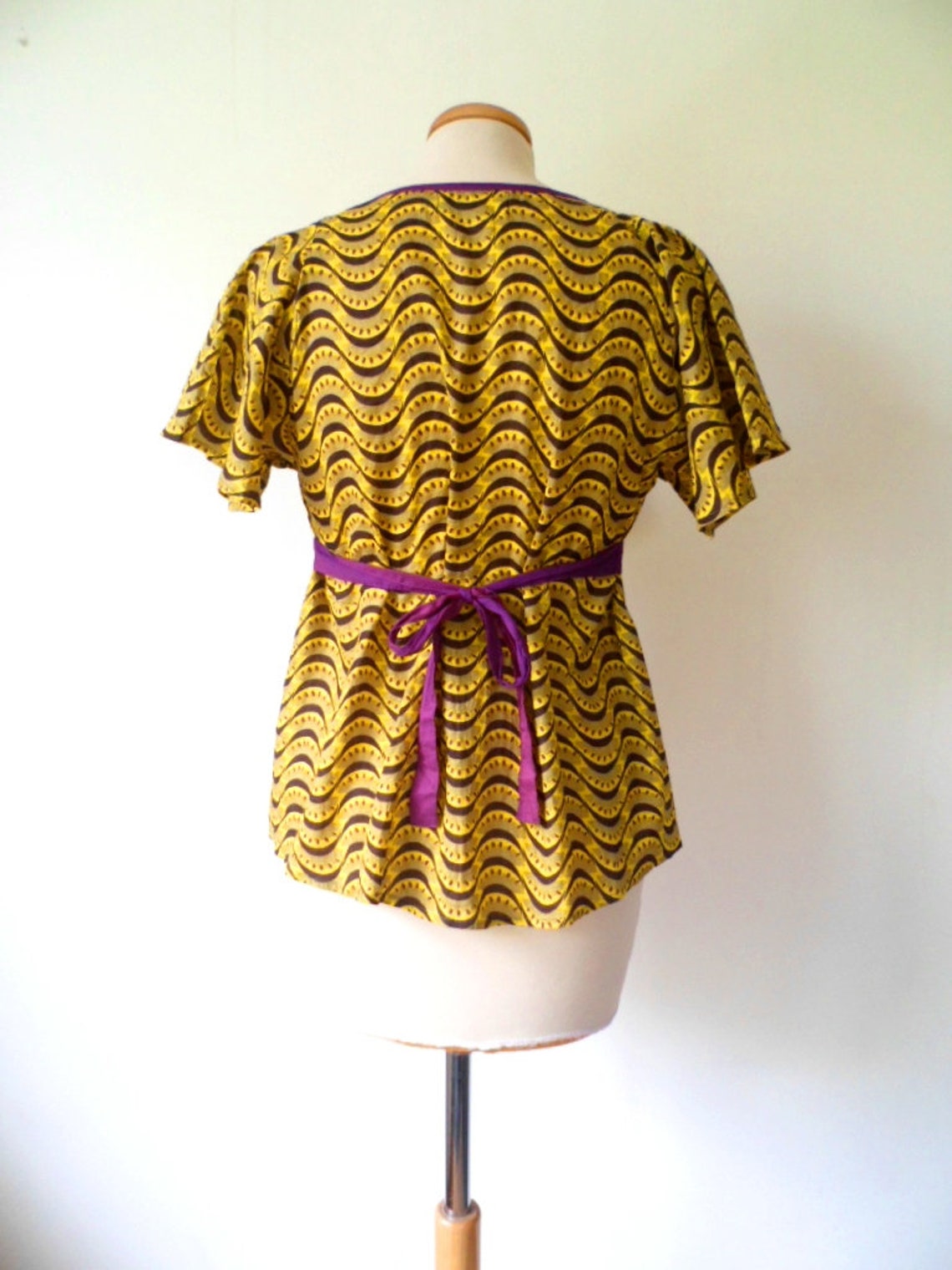 Y2K French Designer ANTIK BATIK Yellow Tribal Abstract Graphic - Etsy