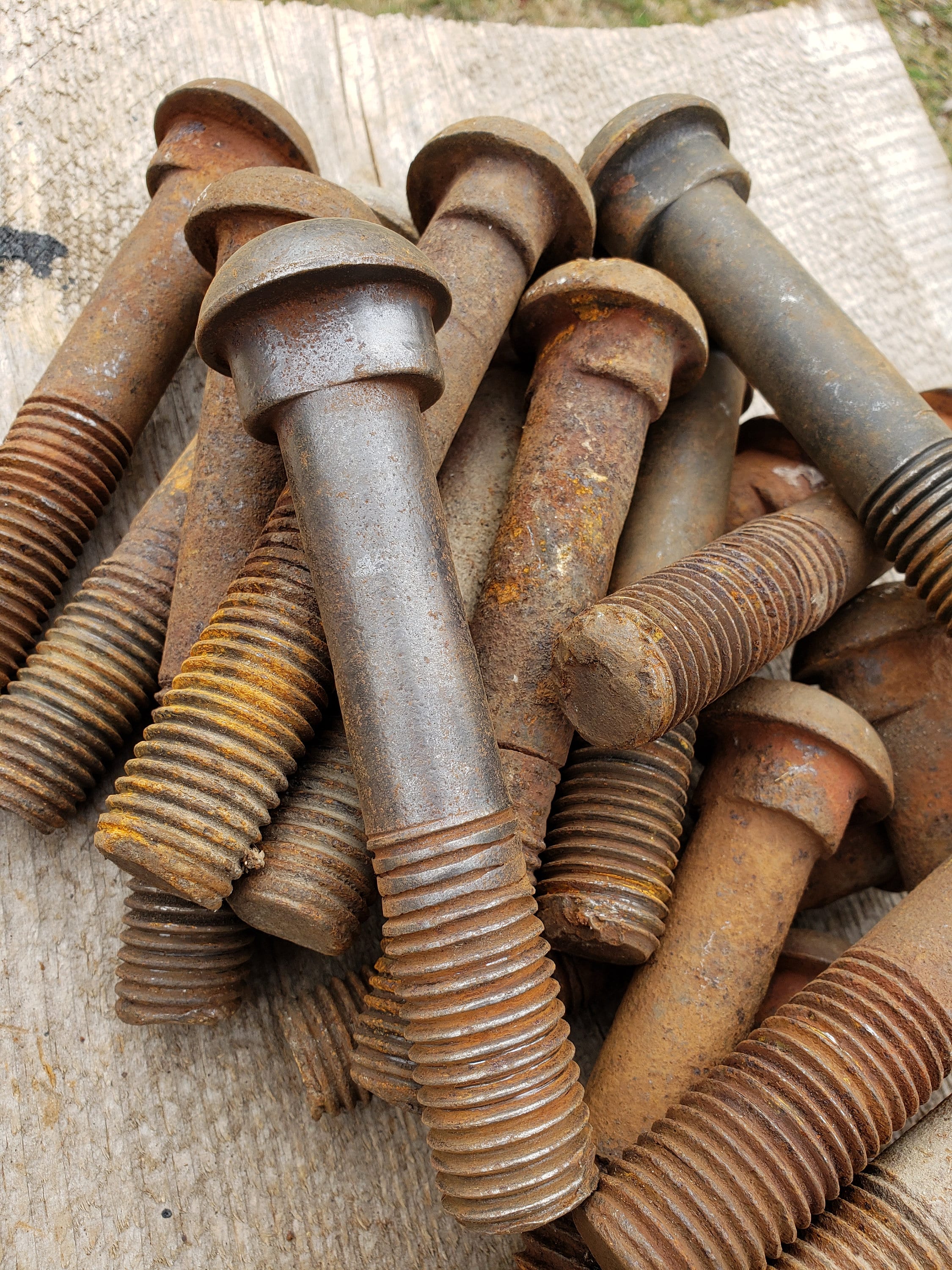 Lot of Six Old Railroad Bolts. Blacksmith Supply. Forging Steel ...