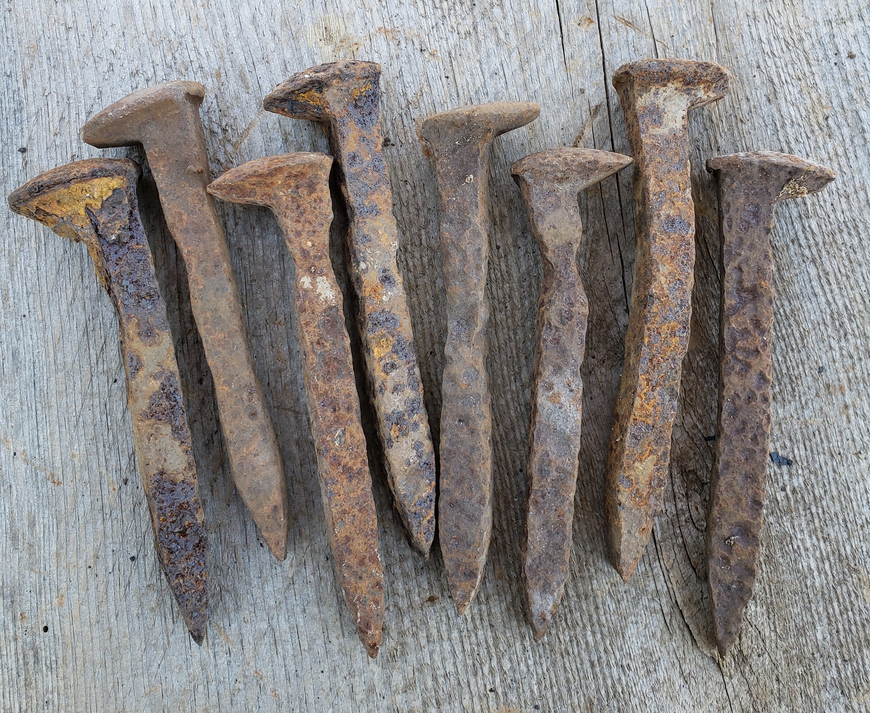 Lot of Eight Wonderfully Worn Railroad Spikes. Decorative Railroad ...
