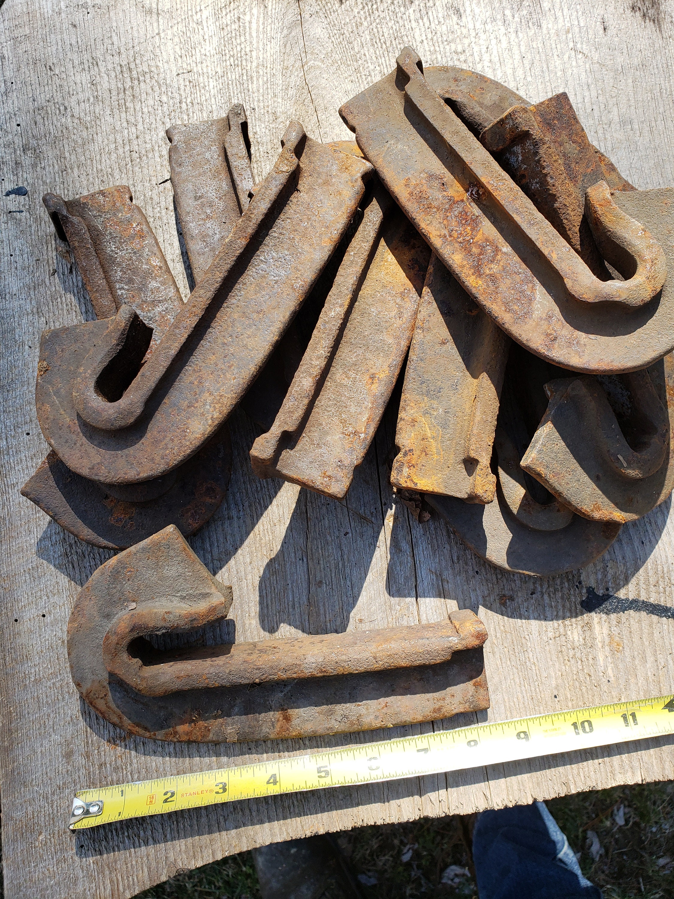 Lot of Two Old Railroad Anchors. Blacksmith Supply. Forging Steel ...