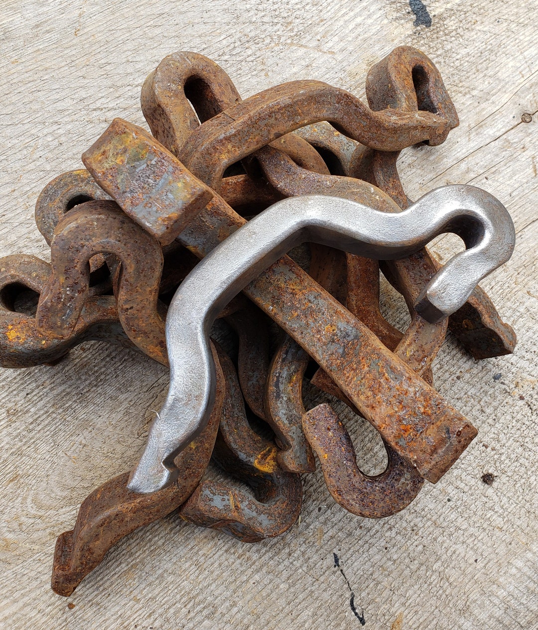 Lot of Two Old Railroad Anchors. Blacksmith Supply. Forging Steel ...