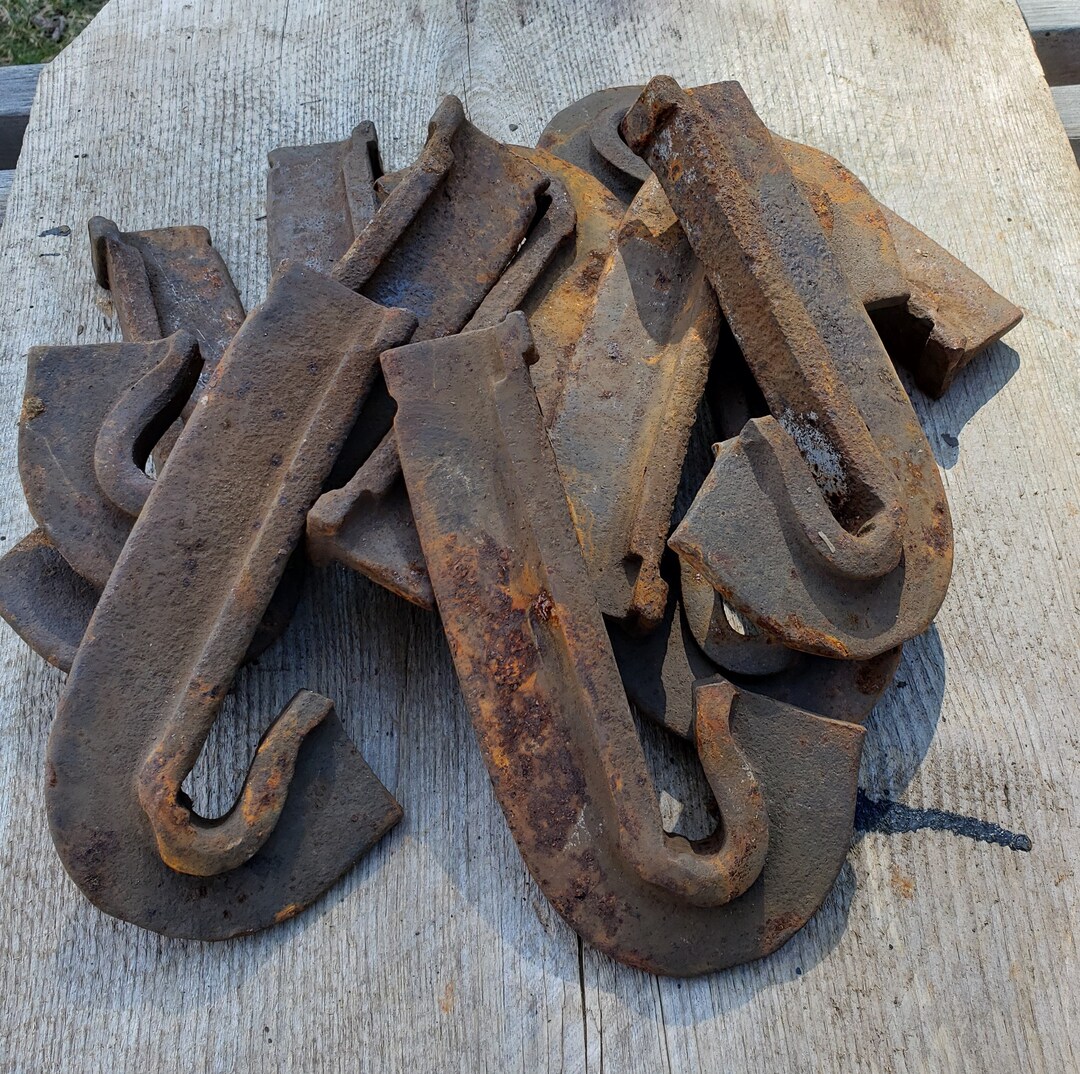 Lot of Two Old Railroad Anchors. Blacksmith Supply. Forging Steel ...