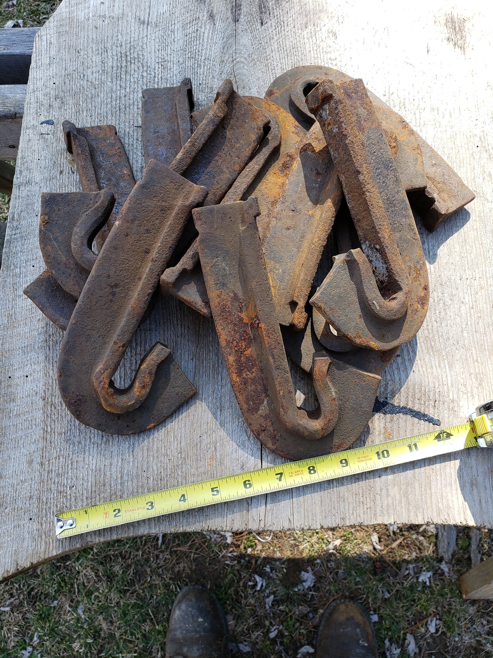 Lot of Two Old Railroad Anchors. Blacksmith Supply. Forging Steel ...