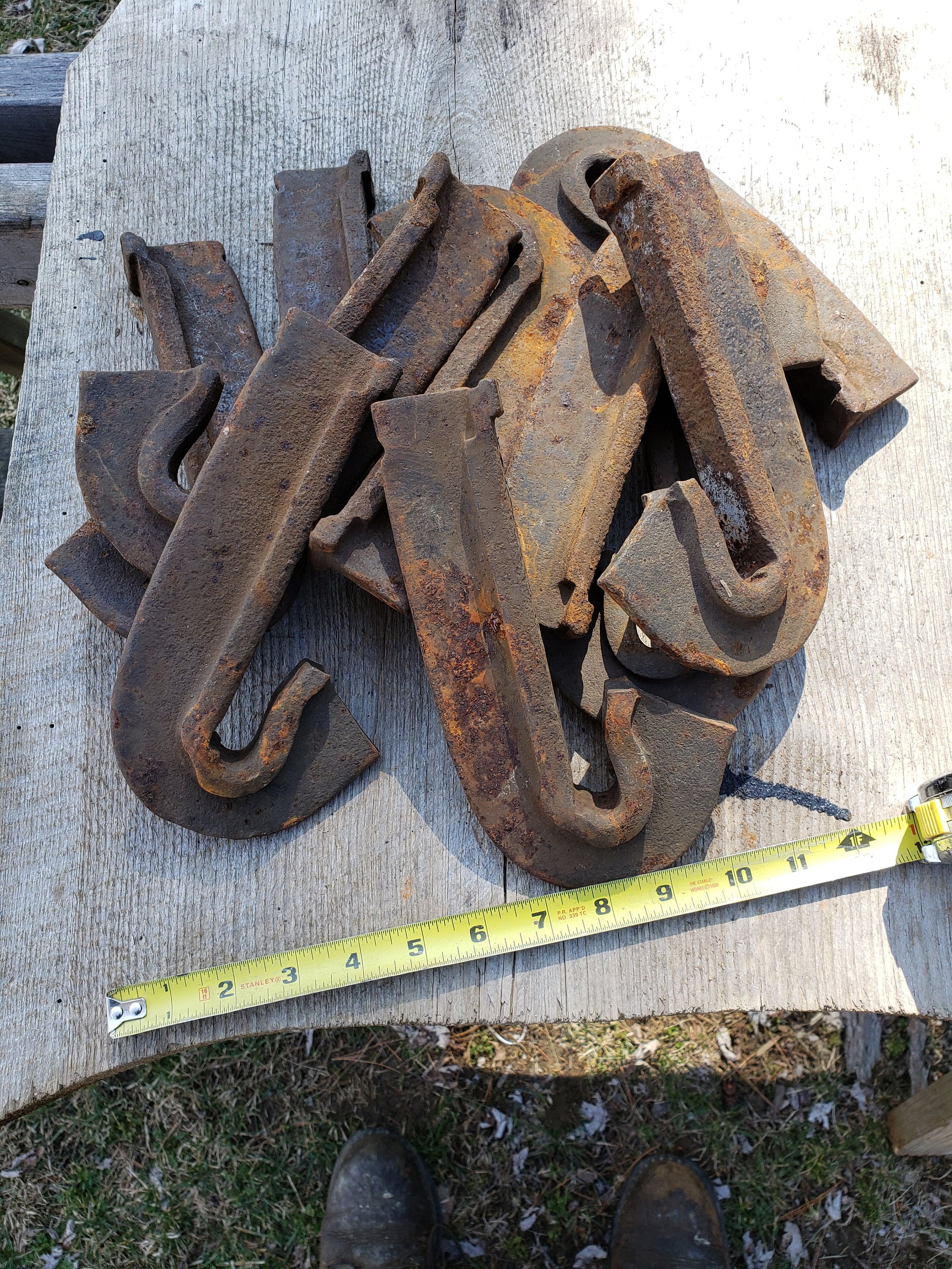Lot of Two Old Railroad Anchors. Blacksmith Supply. Forging Steel ...
