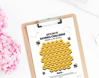 A6 Bee Savings Challenge or Tracker - Etsy