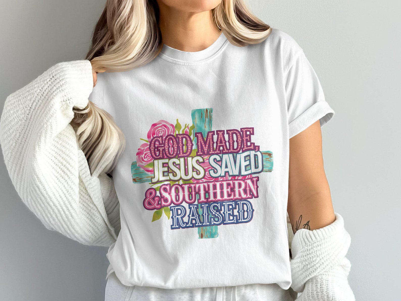 God Made Jesus Saved Southern Raised Png, Christian Clipart, Faith, T ...