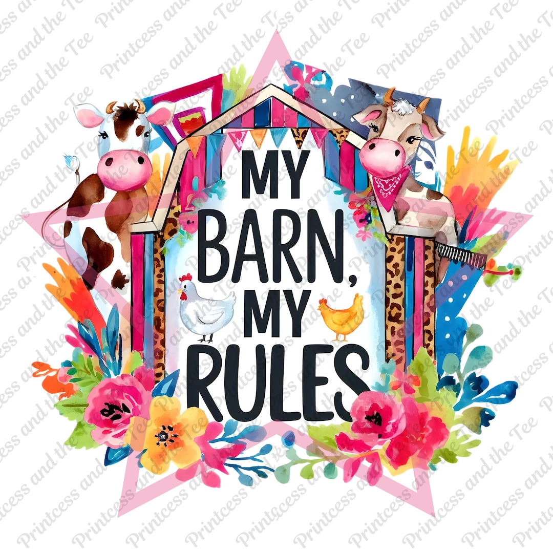 My Barn My Rules Clip Art, Farmhouse Western Digital Download, Fun Farm ...