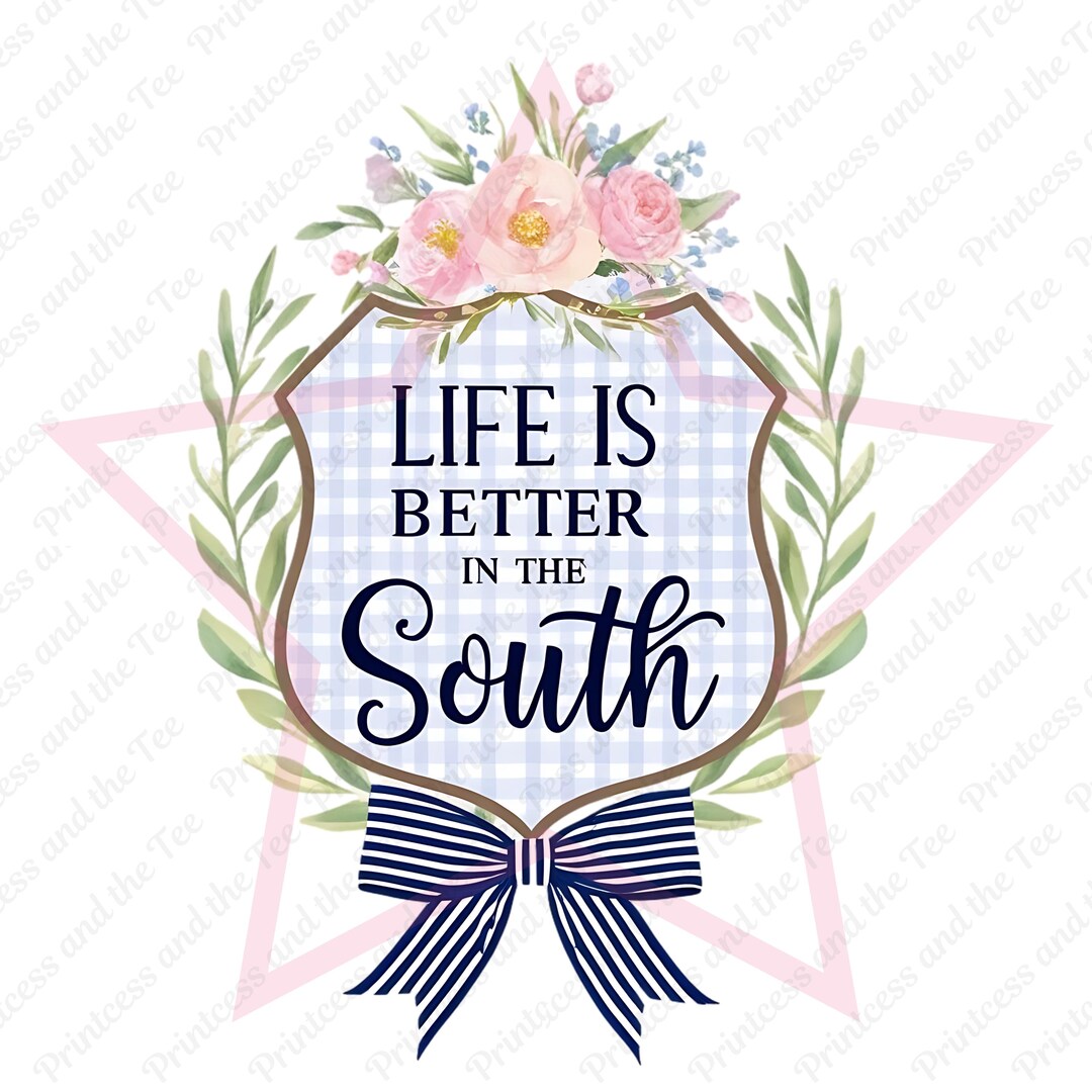 Southern Charm PNG: Floral Crest, Preppy Bow (digital Download) - Etsy
