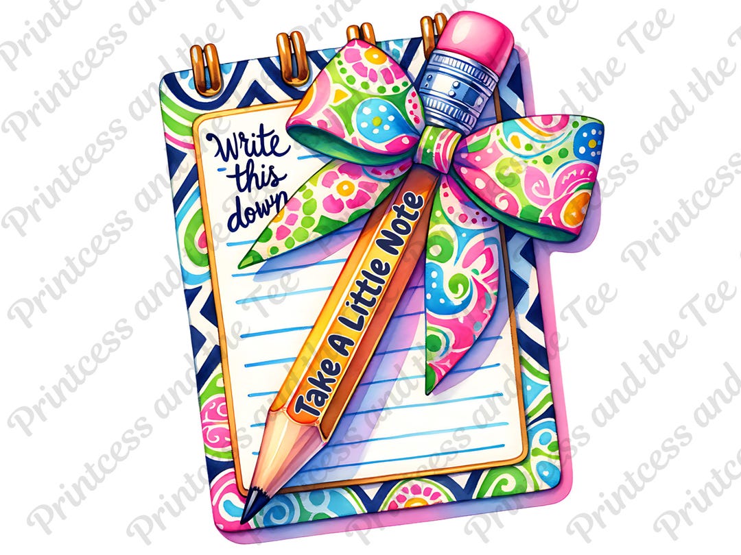 Preppy Coquette Bow Notes PNG, Preppy Notepad PNG Clip Art, Girly ...