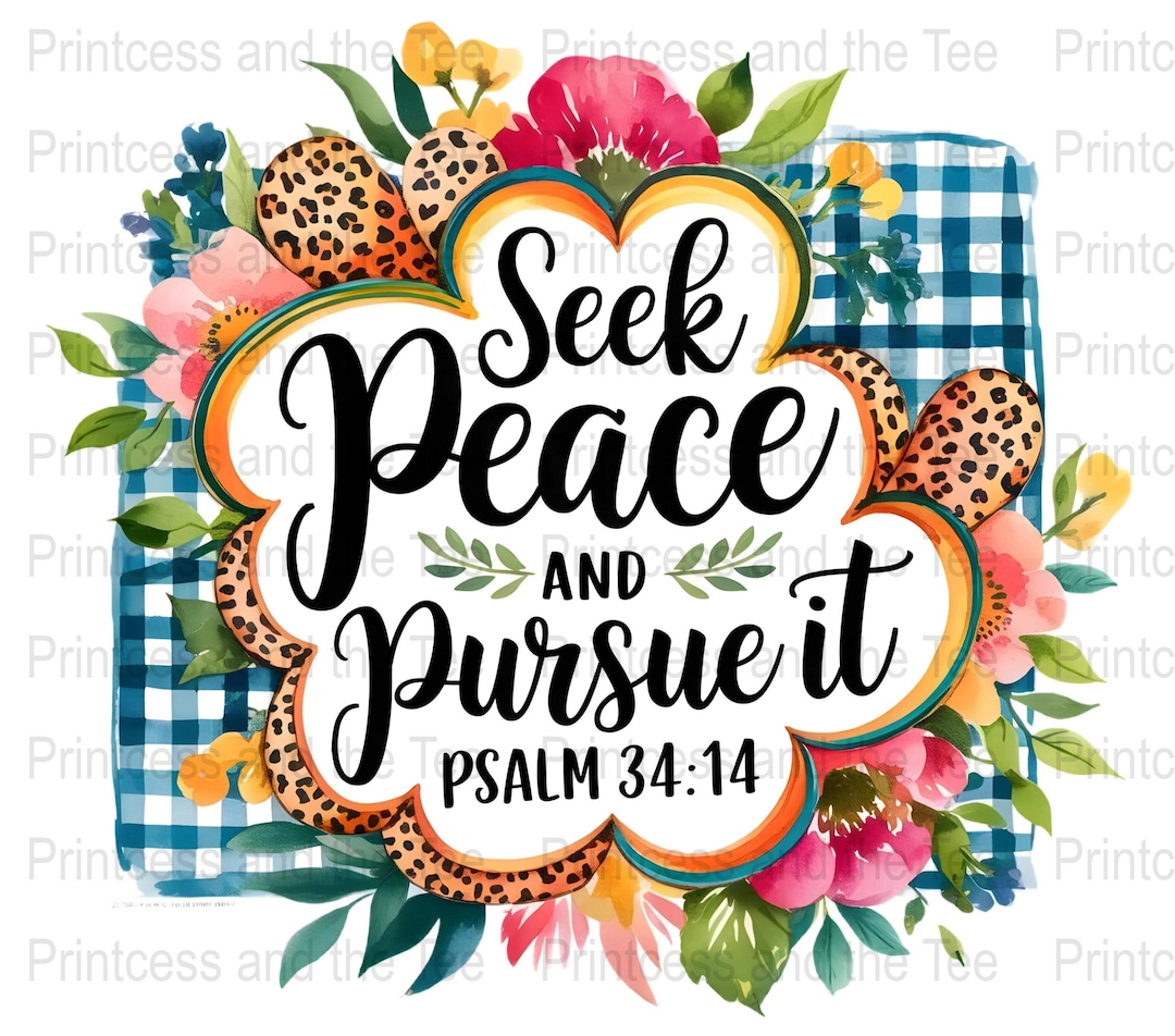 Seek Peace and Pursue It Clipart Png, Watercolor Clipart, Preppy Png ...