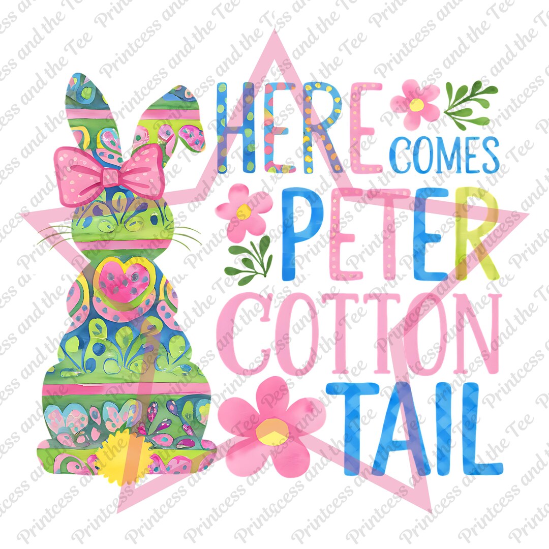 Here Comes Peter Cottontail Digital PNG Download, Funky Bunny Clipart ...