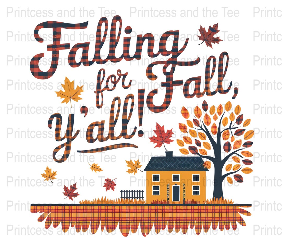 Falling for Fall Yall Png, Autumn Clipart, Fall Sayings Png, Seasonal ...