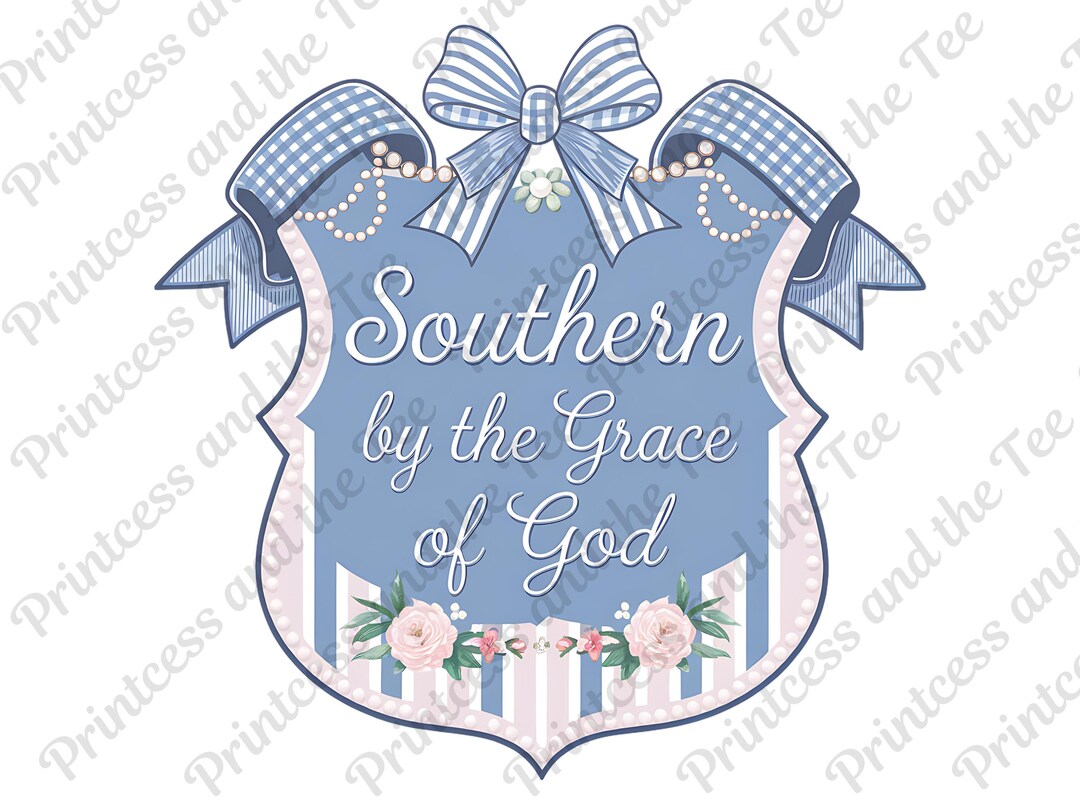 Southern by the Grace of God PNG, Preppy Southern Clip Art,southern ...