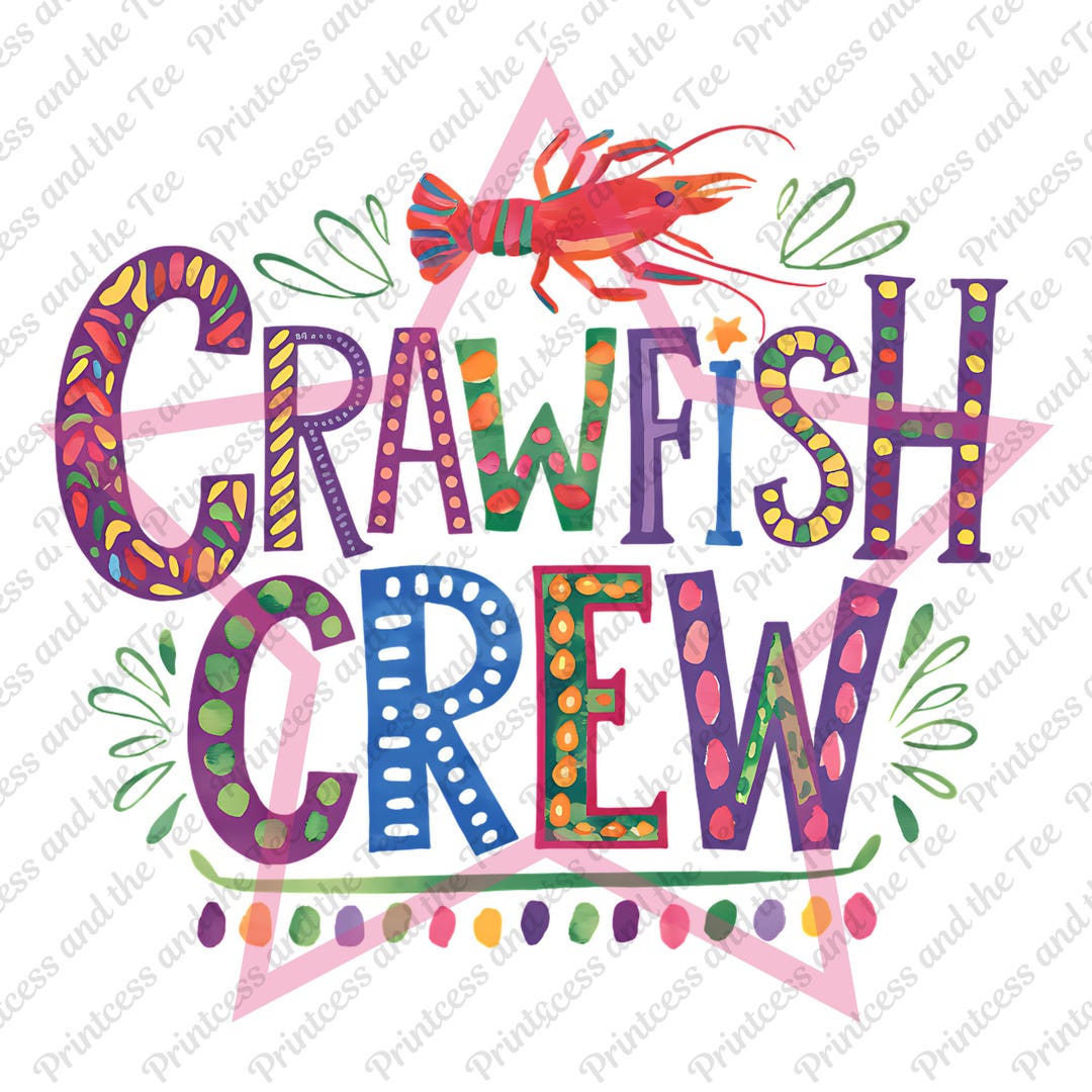 Fun Crawfish Crew Clipart, Colorful Crawfish Digital Download, PNG ...