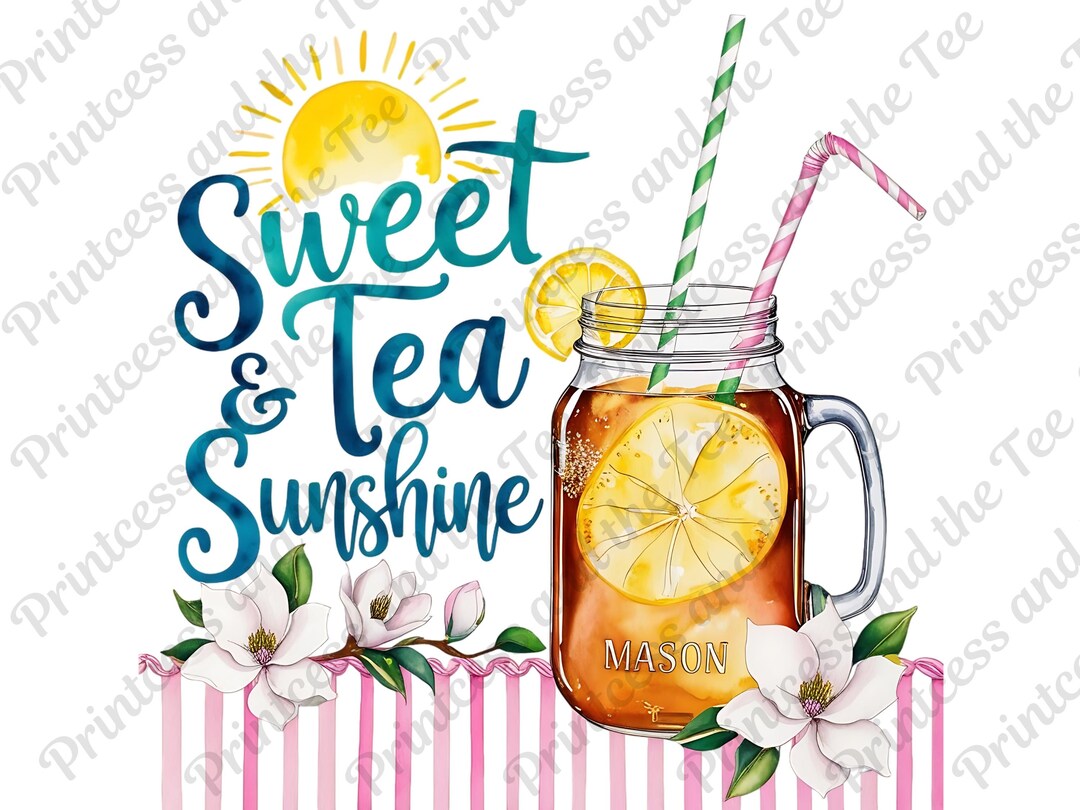 Sweet Tea & Sunshine PNG, Southern Sayings Png, Preppy Png, Southern ...