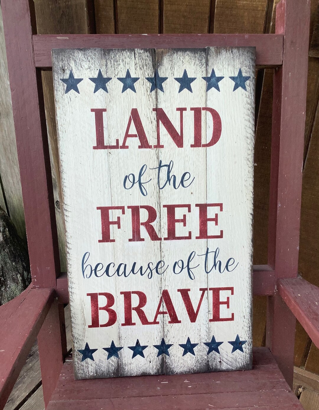 Land of the Free Porch Sign - Etsy