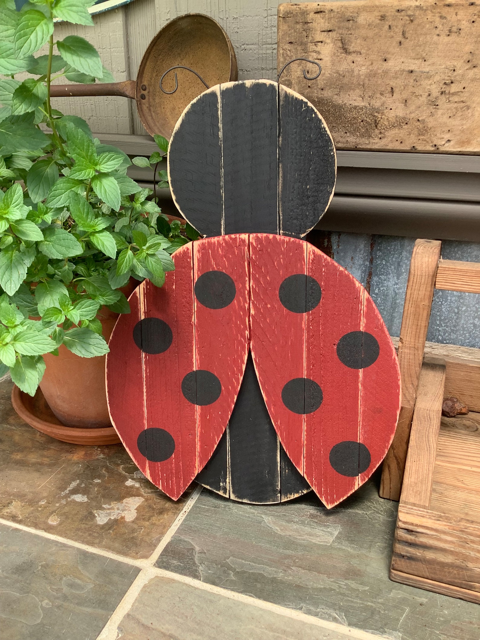 Wood Ladybug. Porch Decor. MADE TO ORDER - Etsy