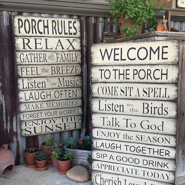Porch Rules Sign - Etsy