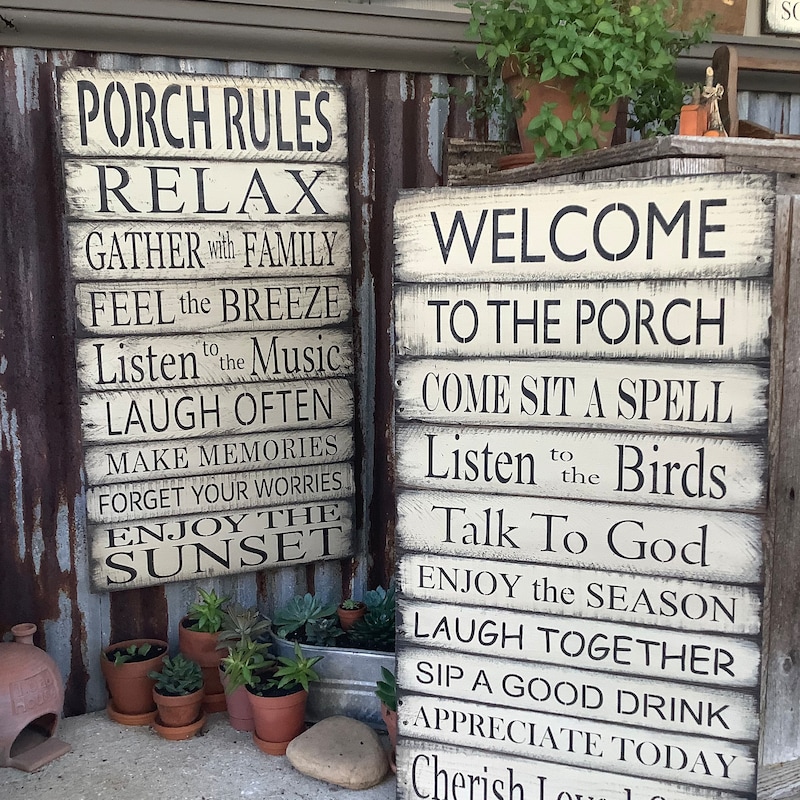 Large Porch Rules Signs - Etsy