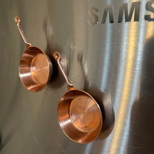 Set of 2 Kitchen Magnets, Kitchen Decor, Copper Magnets, Copper Pan ...