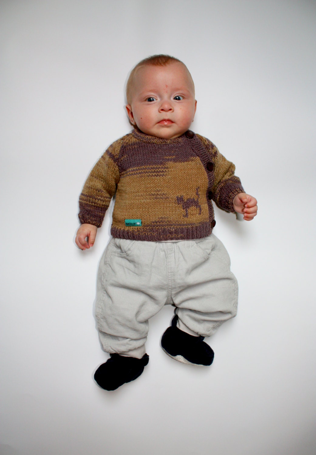 Hand Made Unique Baby Boy magical Cat Sweater in Size 56 0-1.5 Months ...
