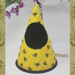 Conical/cone/swedish Clothespin/peg Bag - Bees on Yellow Honeycomb ...