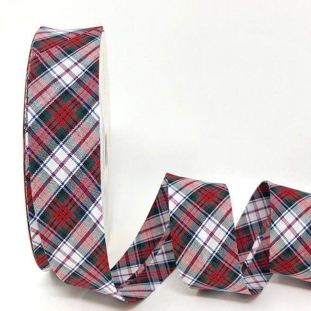 Tartan Plaid White/red Bias Binding Tape - 30mm - Byetsa - Quality ...