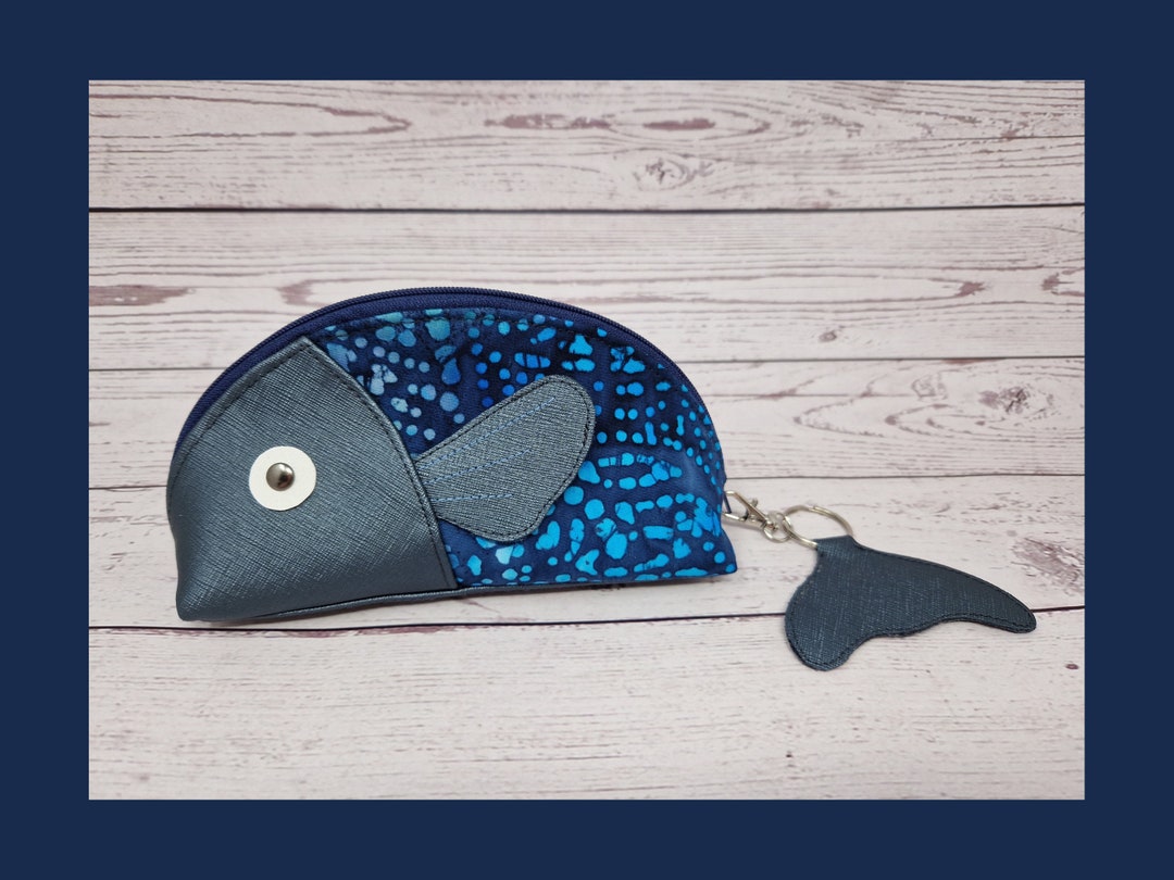 Fish Zipper Pouch Novelty Purse Cosmetic Bag Zipper Clutch Vinyl Hand ...