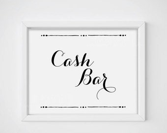 Cash bar sign | Etsy