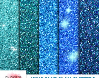 Blue glitter paper | Etsy