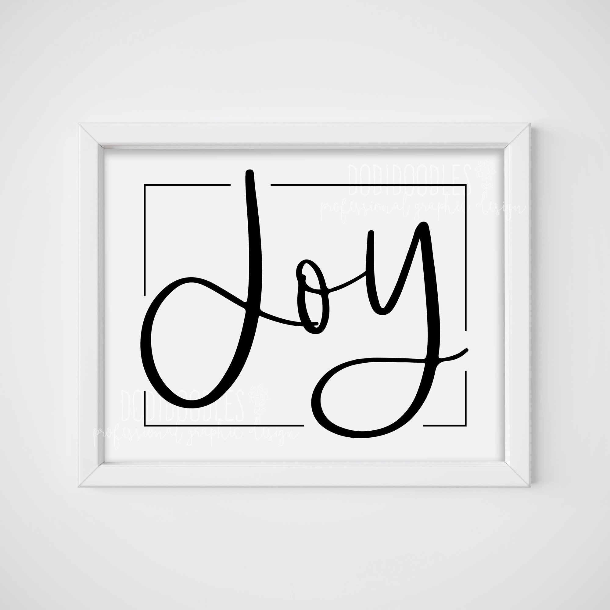 Joy sign joy printable black and white joy printable joy | Etsy