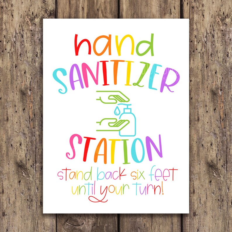 Classroom Poster Hand Sanitizer Station 18x24 Printable | Etsy