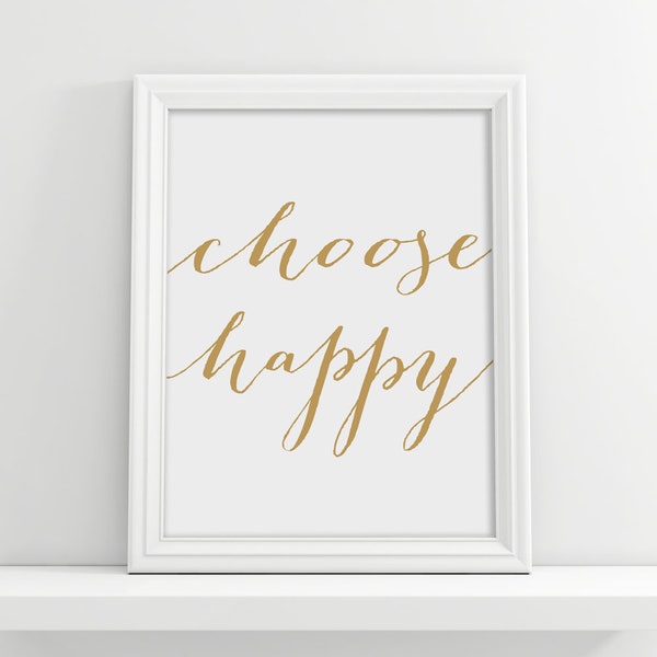 Choose Happy Print - Etsy