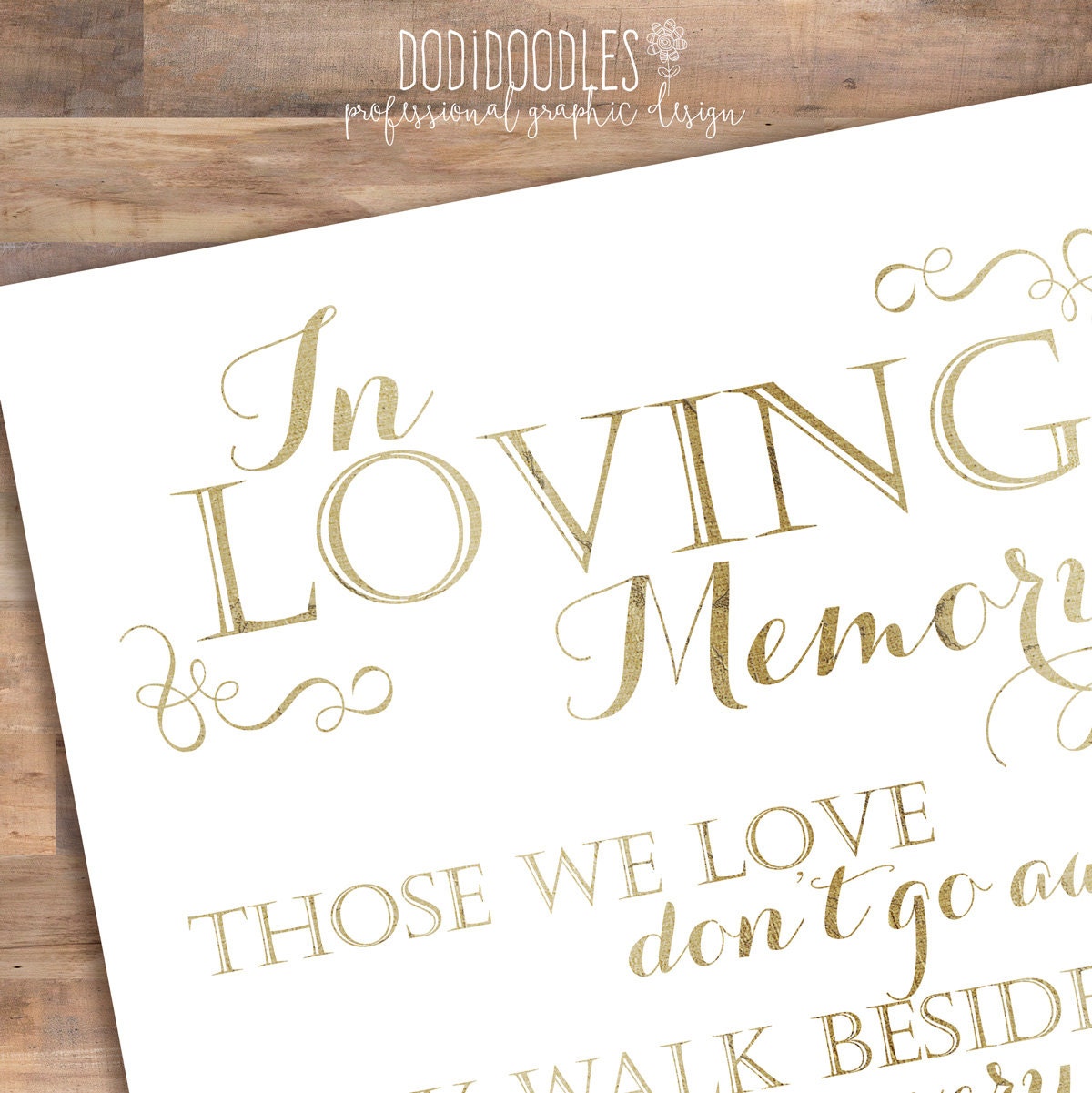 In Loving Memory Gold Printable Sign for Wedding Memorial - Etsy