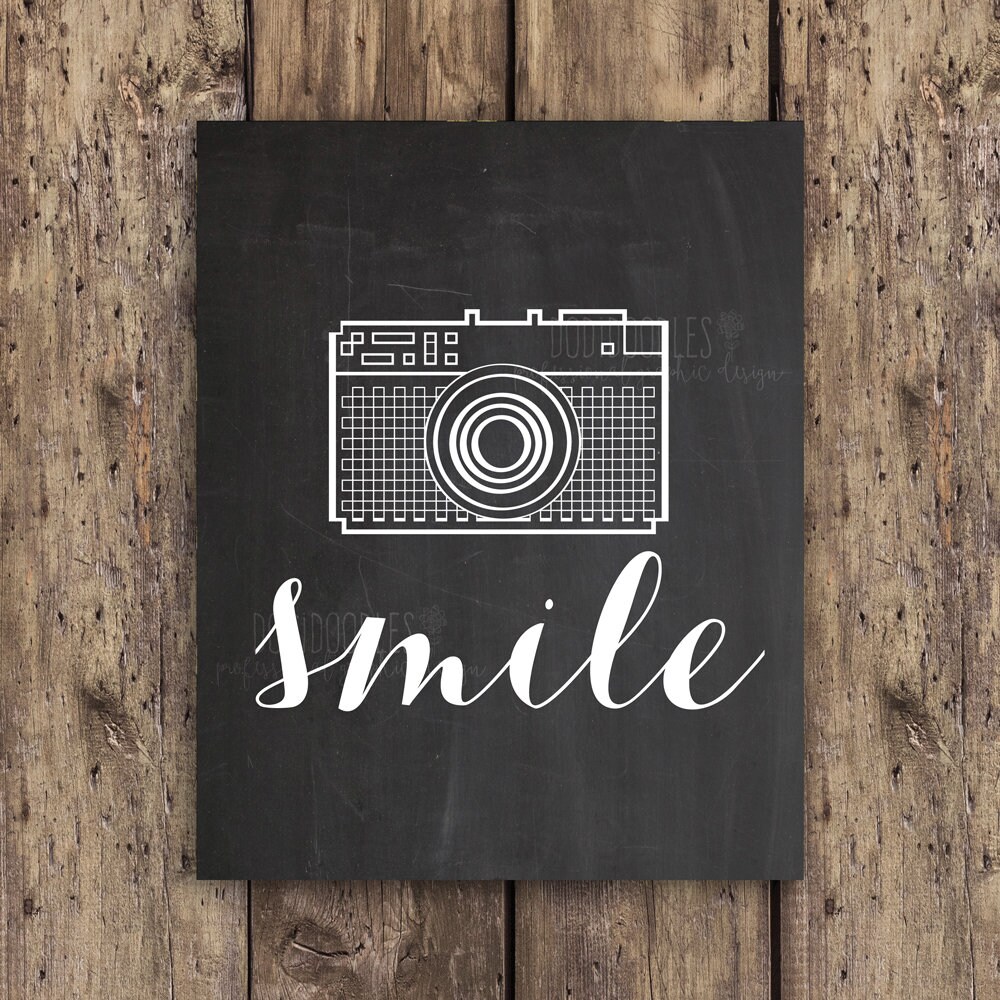 Smile smile print smile printable camera print camera | Etsy