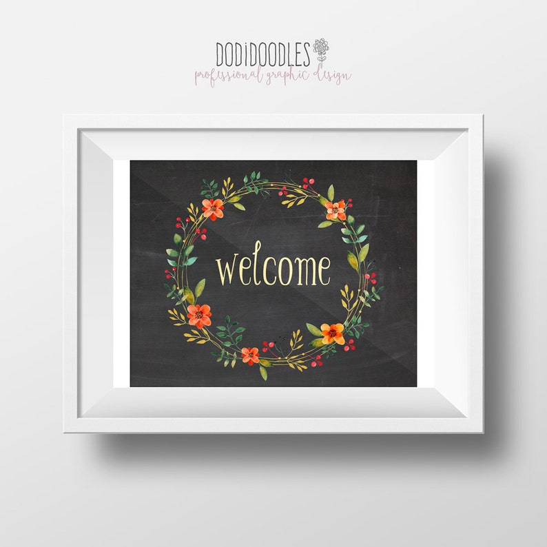 Welcome Sign Welcome Printable Chalkboard Sign chalkboard | Etsy