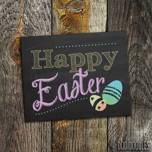 Happy Easter Chalkboard 8x10 Spring Chalkboard Printable - Etsy