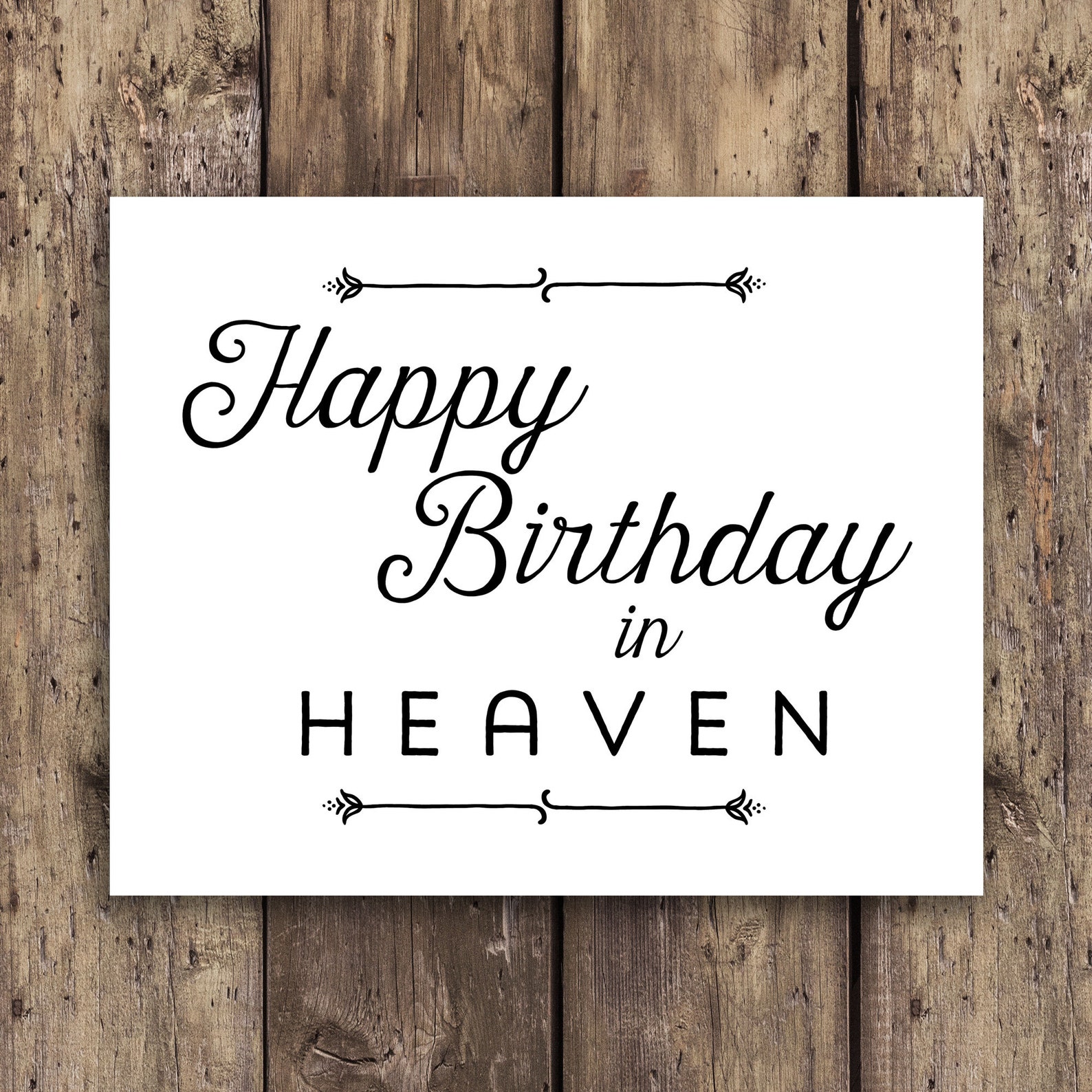Happy Birthday in Heaven Printable Birthday Memorial Sign - Etsy Ireland