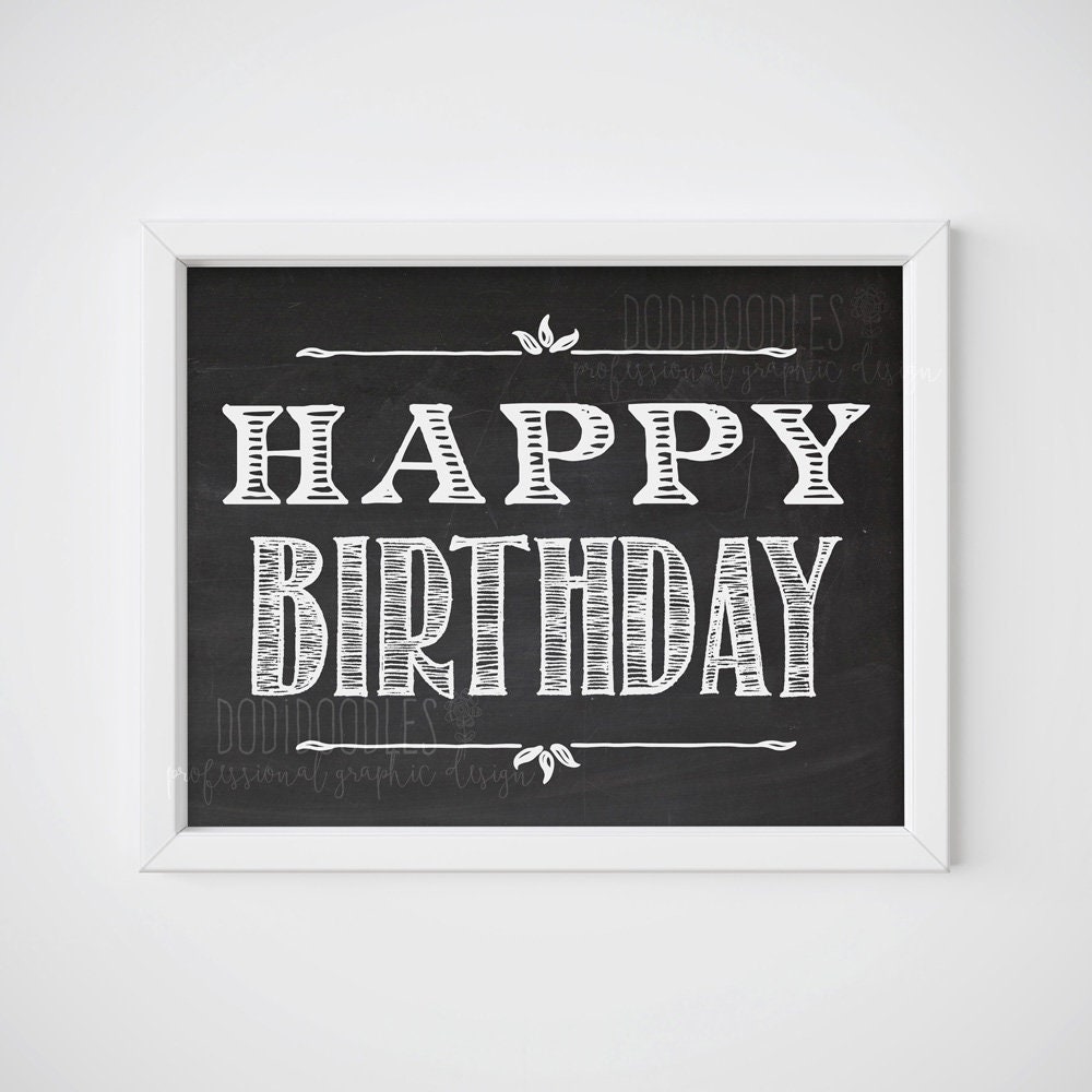Happy Birthday Birthday Sign Birthday Print Birthday | Etsy