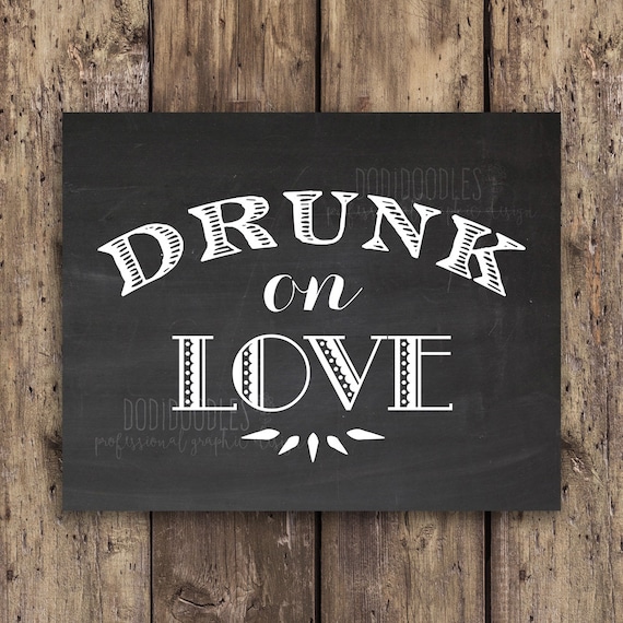 Drunk on Love Bar Sign Bar Decor Gold Wedding Sign Bar | Etsy