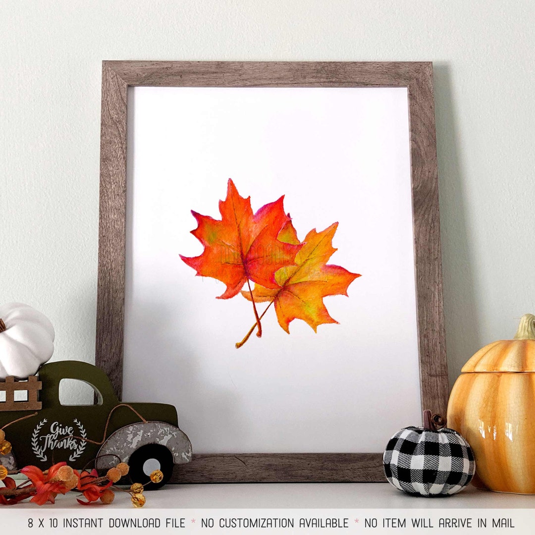 Fall Printable, Fall Leaves, Watercolor Leaves, Autumn Printable ...