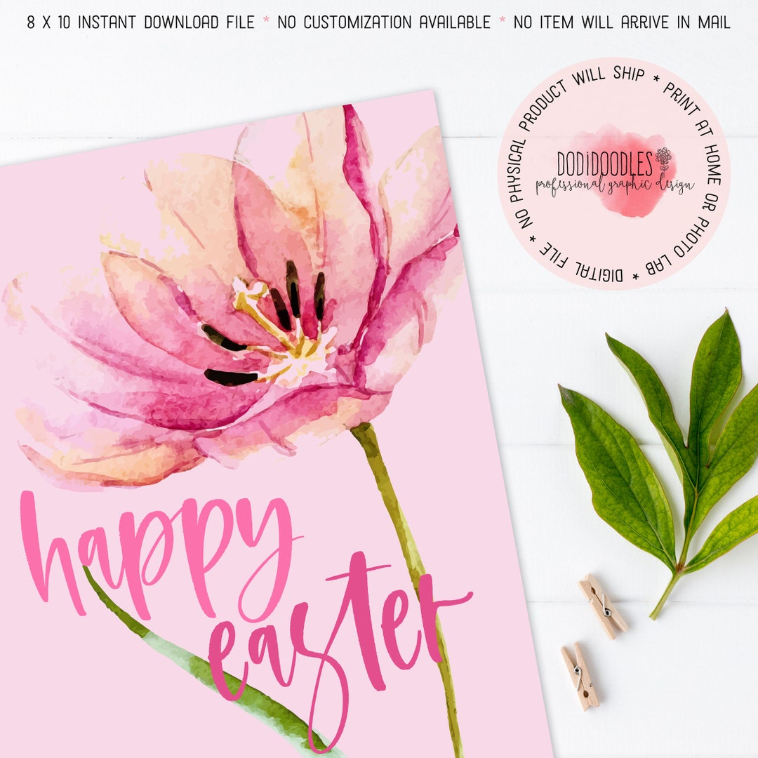 Happy Easter, Easter Sign, Floral Easter Signs, Botanical Easter ...