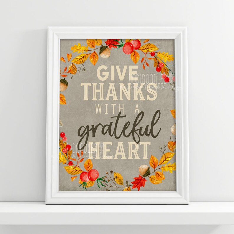 Give Thanks With a Grateful Heart Give Thanks Sign Give - Etsy