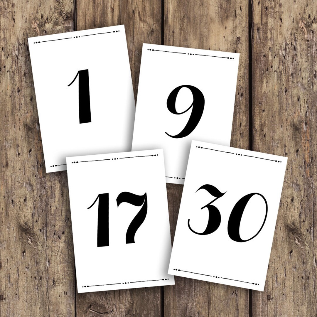 Table Numbers 1-30 Table Number Sign Number Sign Table - Etsy