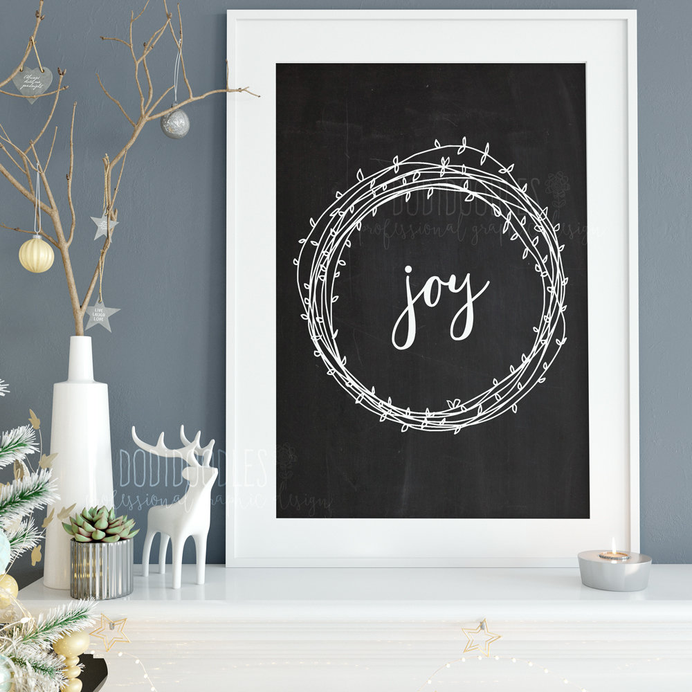 Joy Joy Printable Joy Print Joy Wreath Wreath Wreath | Etsy