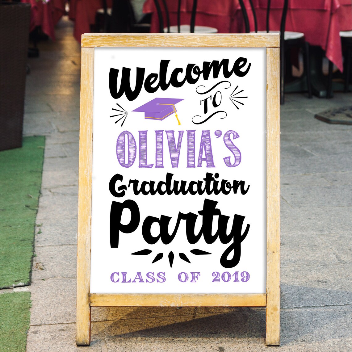 Purple Graduation Signs Graduation Party Decor Custom - Etsy