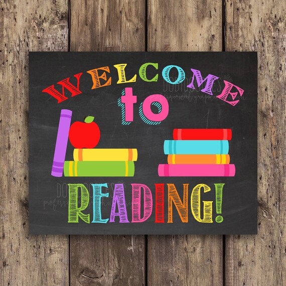 Reading Sign Library Welcome to Reading Classroom Signs | Etsy